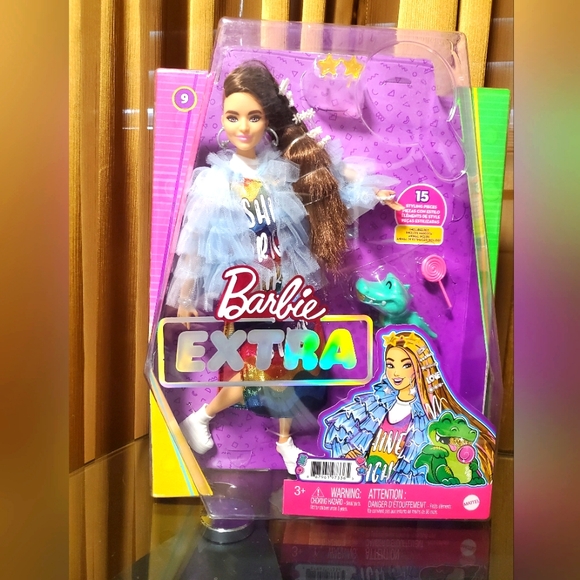 Mattel | Toys | Barbie Extra Doll 9 Accessories With Long Brunette Hair ...